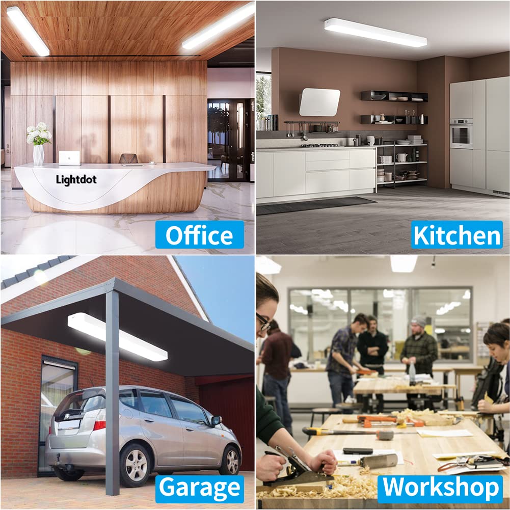 Lightdot 4 ft flush mount led shop light , 5" Wide Linear Kitchen Ceil