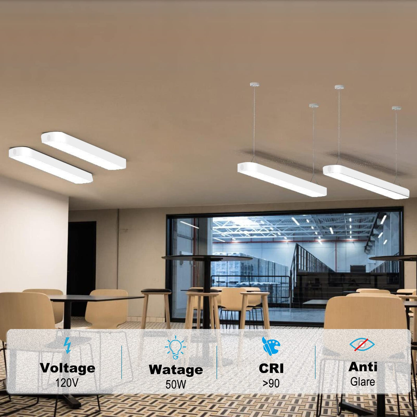 Lightdot 4 ft flush mount led shop light , 5" Wide Linear Kitchen Ceil